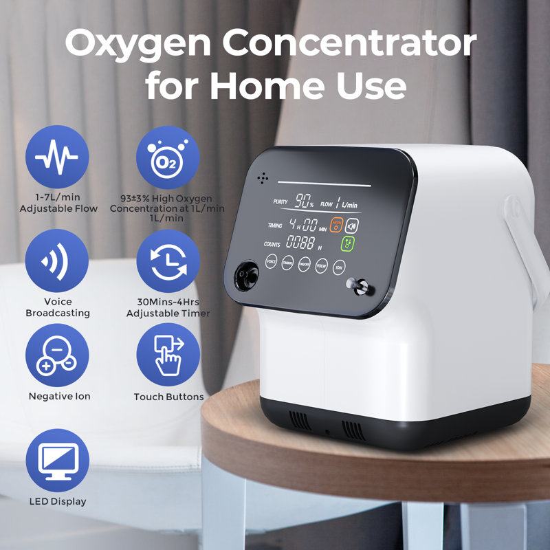 Lischwert Household Oxygen Generator 1-7 L Adjustable Machine with accessoires 2IN1 | Wayfair